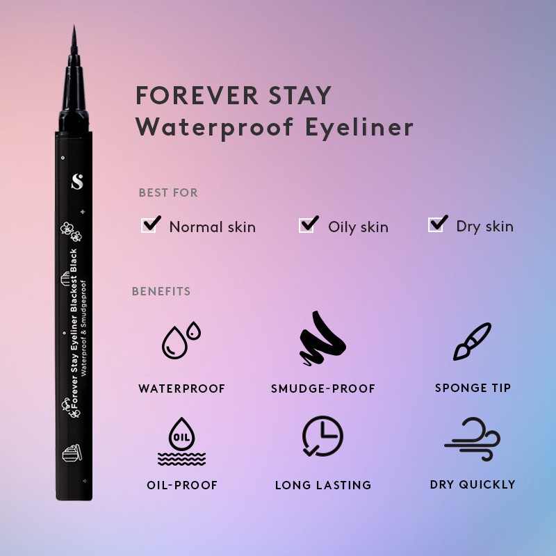 FOREVER STAY Waterproof Liquid Eyeliner (RENEWAL) | SOMETHINC